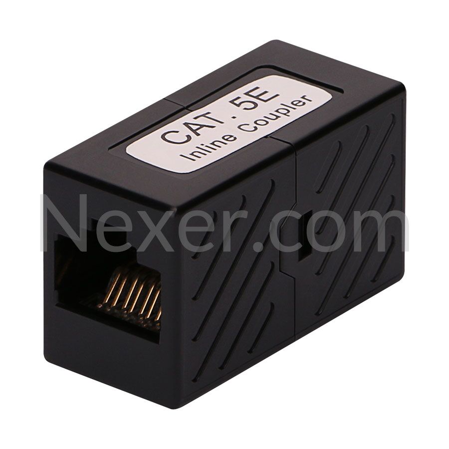 Cat5e Inline Coupler, Black - Nexer.com