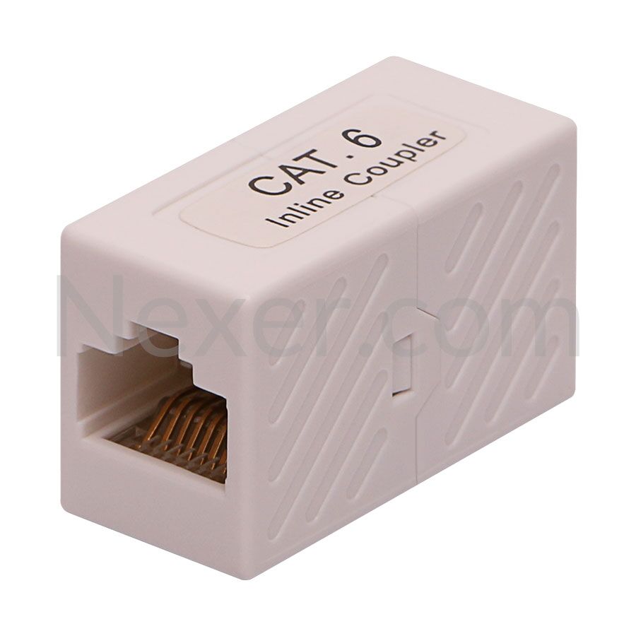 Cat6 Inline Coupler, White - Nexer.com