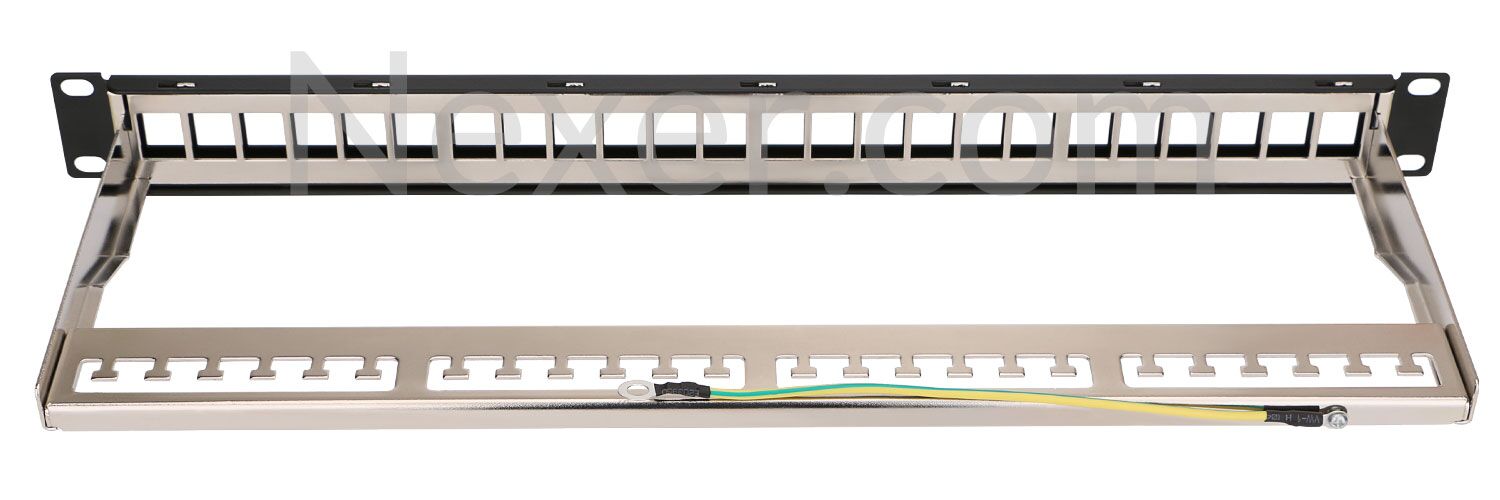 Shielded FTP Blank Patch Panel, 1U 24 Port - Nexer.com