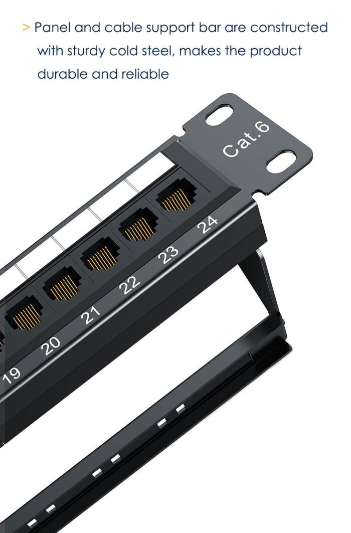 Cat6 Patch Panel, 1U 24 Port, Rack Mount - Nexer.com