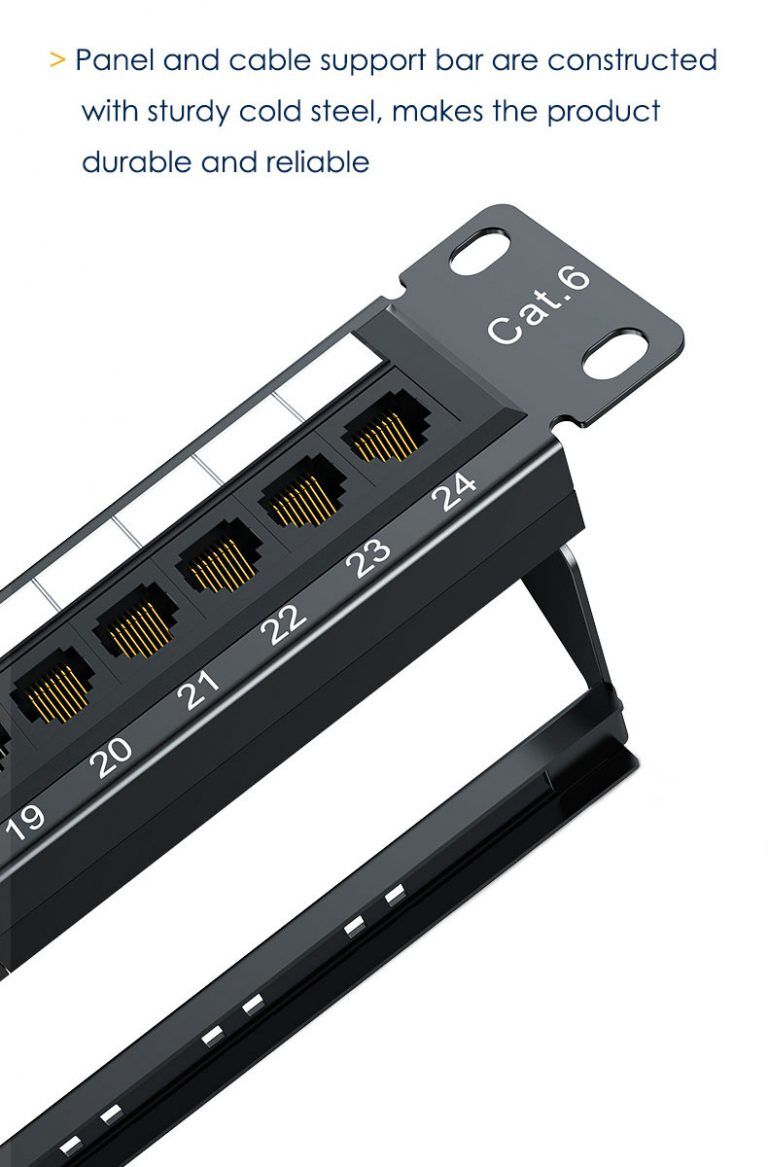 Cat6 Patch Panel, 1U 24 Port, Rack Mount - Nexer.com